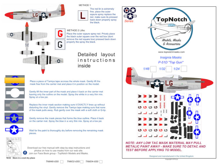 P-51D Mustang ''Top Gun'' Insignia - TopNotch Masks