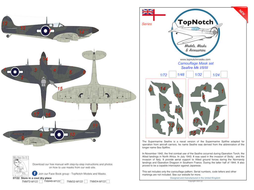 Spitfire Seafire Mk I/II/III - TopNotch Masks