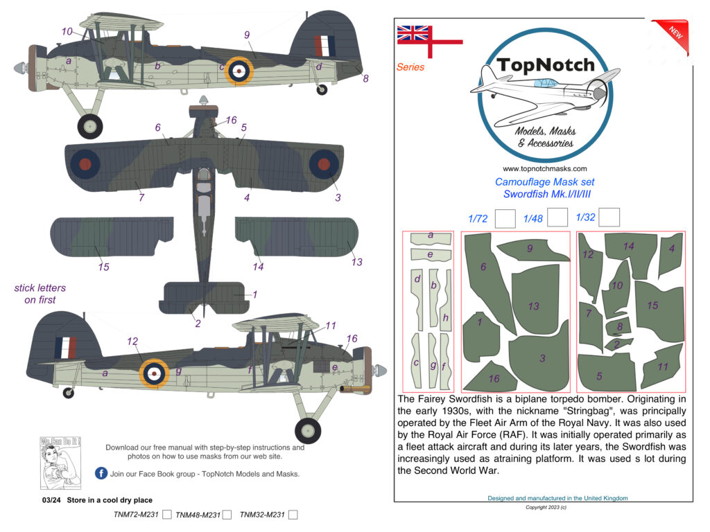 Swordfish Mk.I/II/III - TopNotch Masks